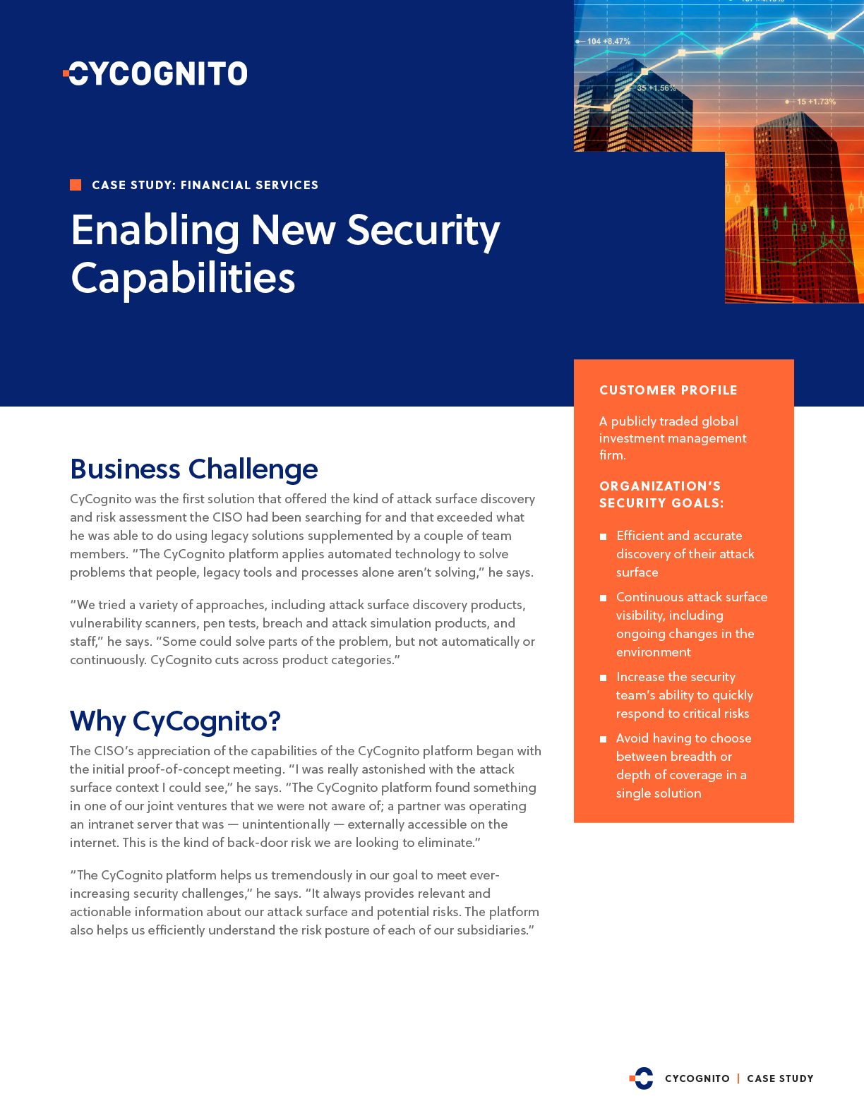 Enabling New Security Capabilities for Financial Services | CyCognito