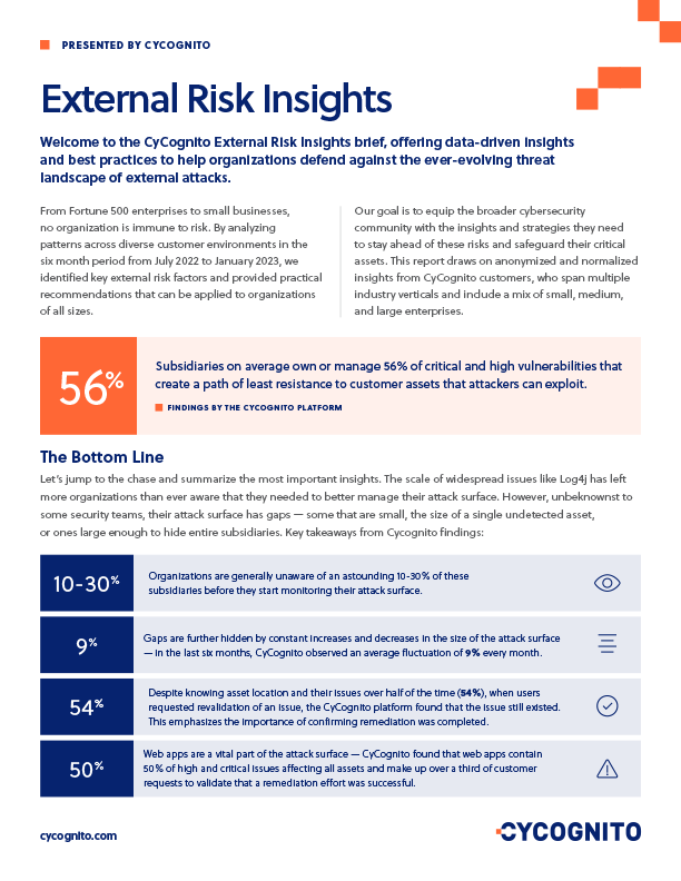 External Risk Insights Report | CyCognito